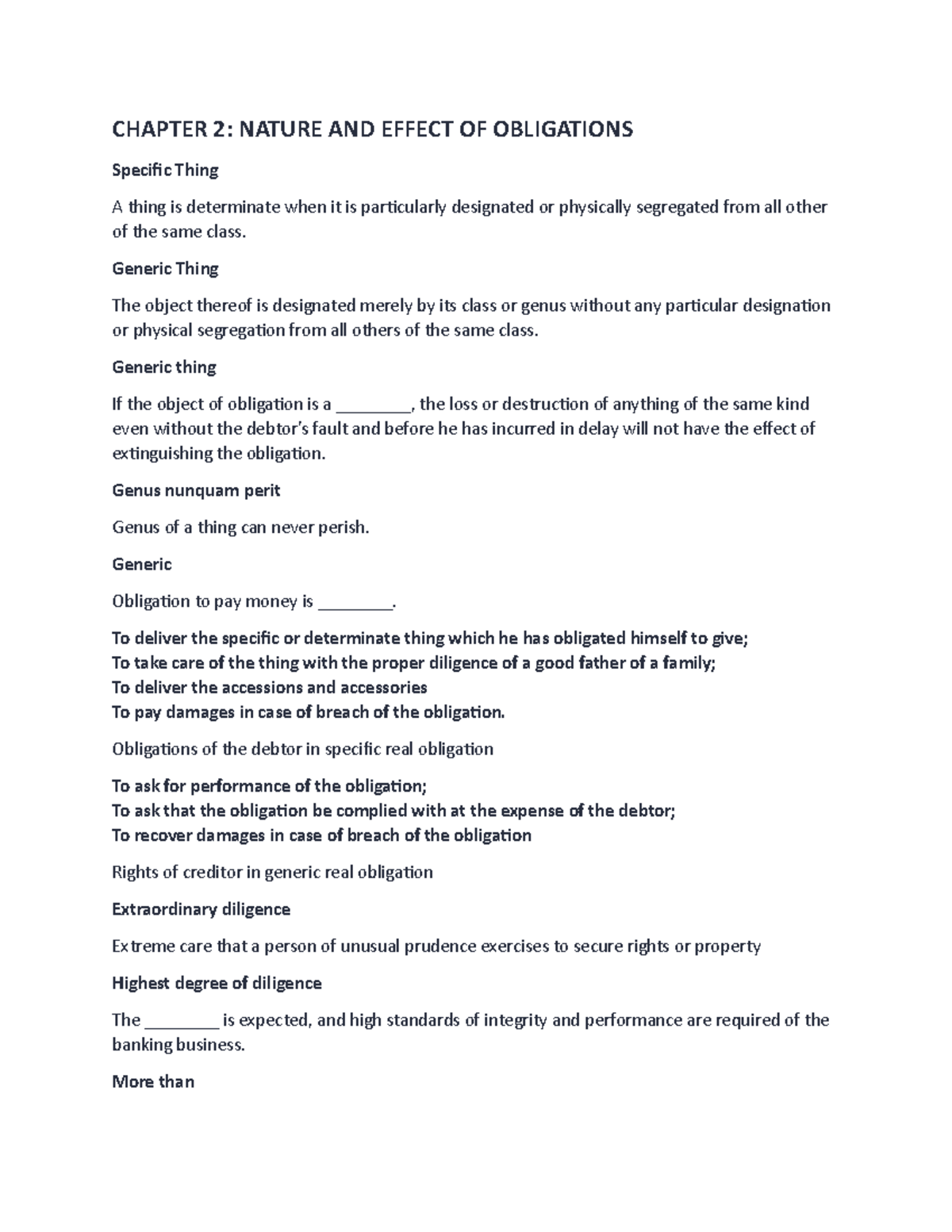 Chapter 2 Nature AND Effect OF Obligations - CHAPTER 2: NATURE AND ...