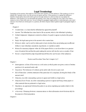 Legal Terminology - Legal Terminology Depending on the question, that ...