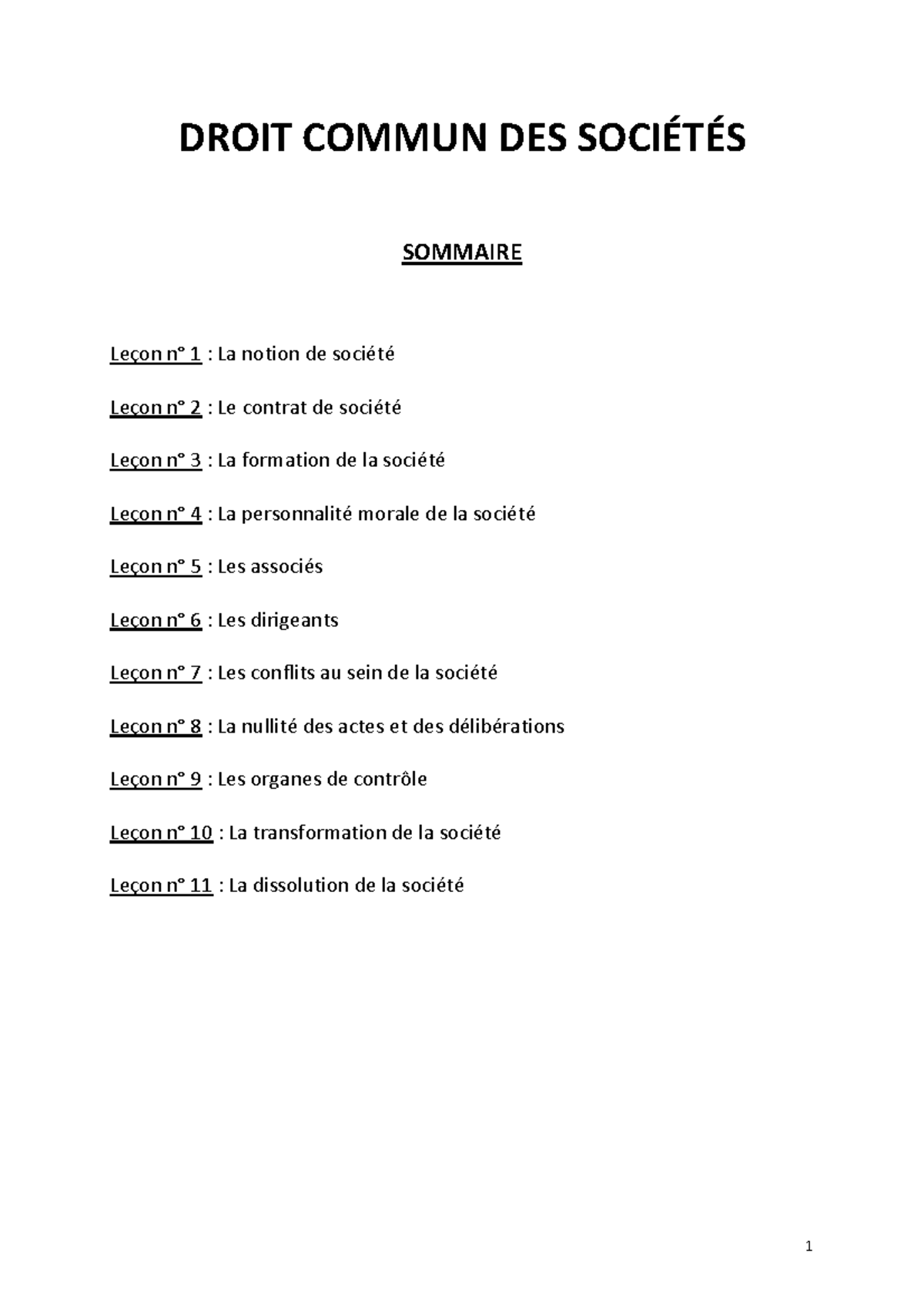 Droit commun des sociétés - Warning: TT: undefined function: 32 Warning: TT: undefined function ...