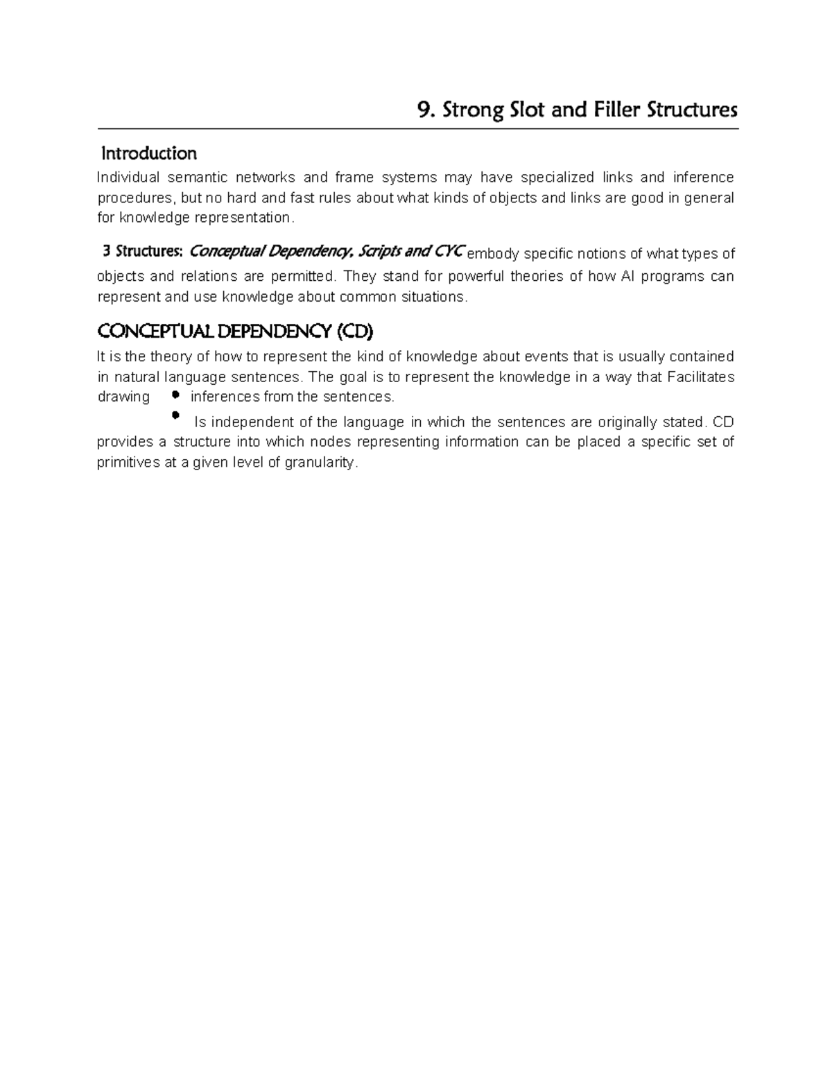 Module 4 - Individual semantic networks and frame systems may have ...