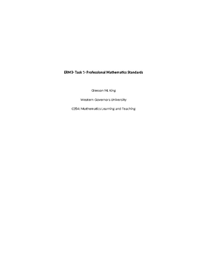 Executive Summary Principles and Standards for School Mathematics ...