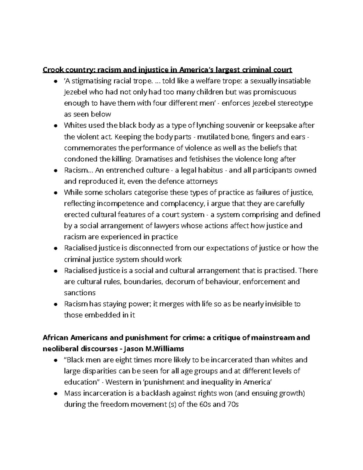 Critical race theory - carceral justice - **Crook country: racism and ...