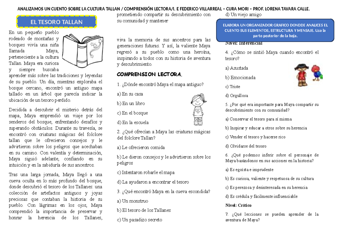 Cuento Tallan Compresion DE Textos - ANALIZAMOS UN CUENTO SOBRE LA ...