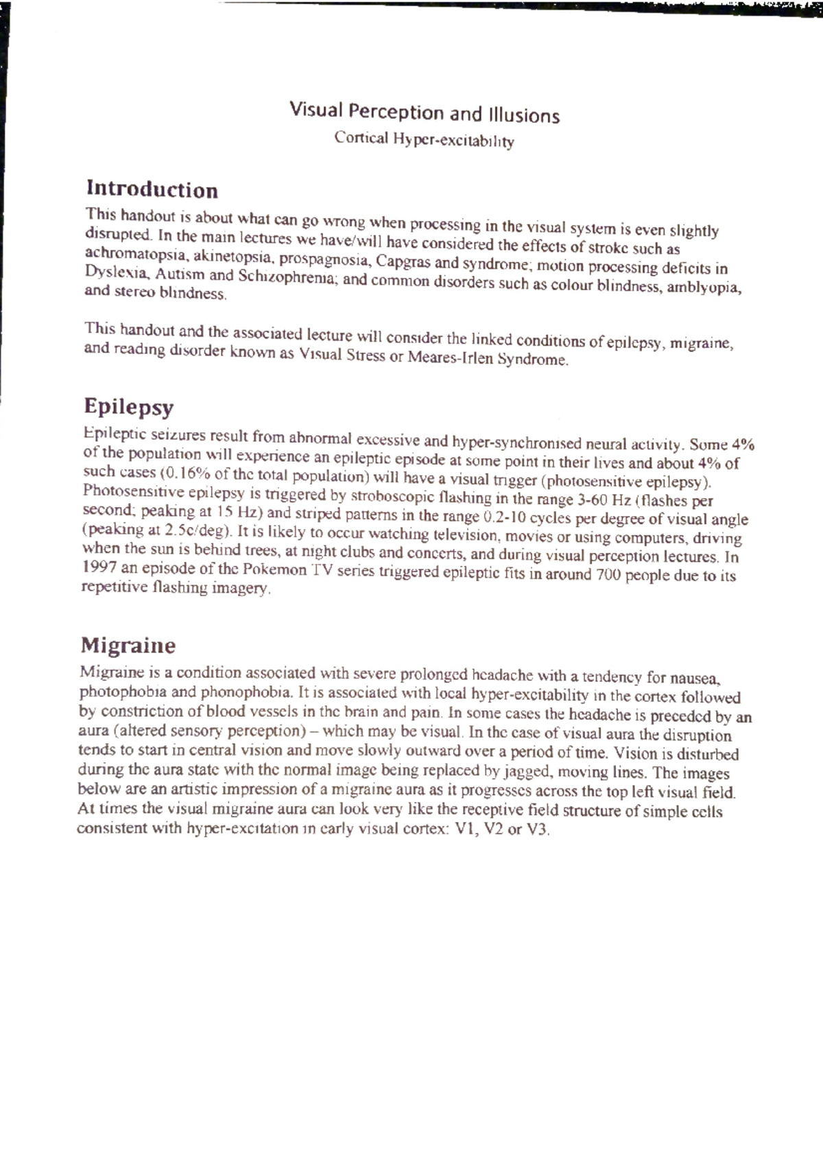 Visual perception summary notes - Studocu