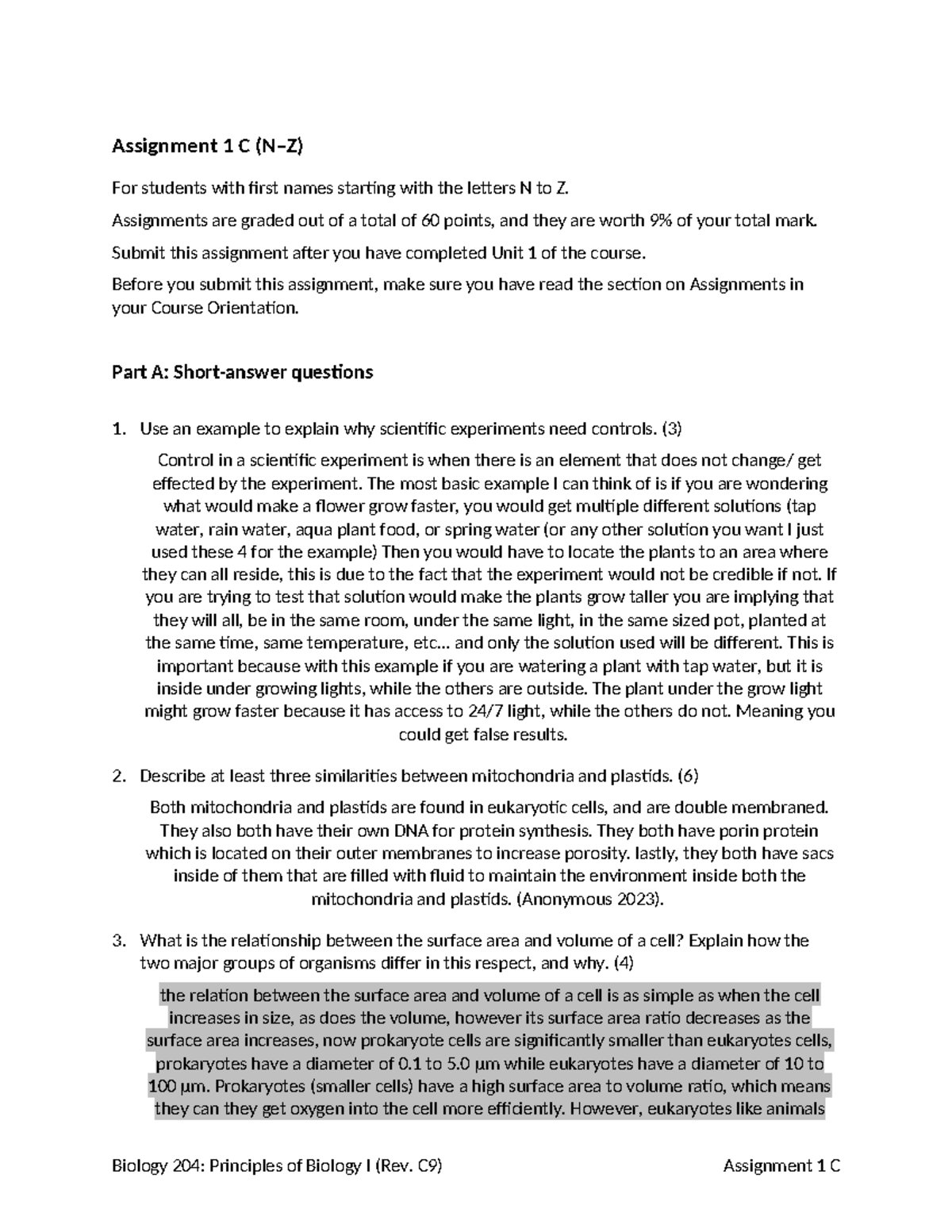 Unit one assignment 1c - Assignment 1 C (N–Z) For students with first names starting with the ...