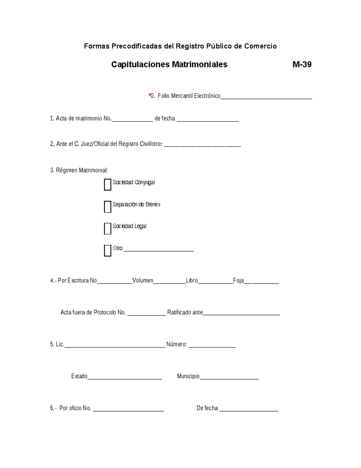 M39 Capitulaciones Matrimoniales - Formas Precodificadas del Registro ...