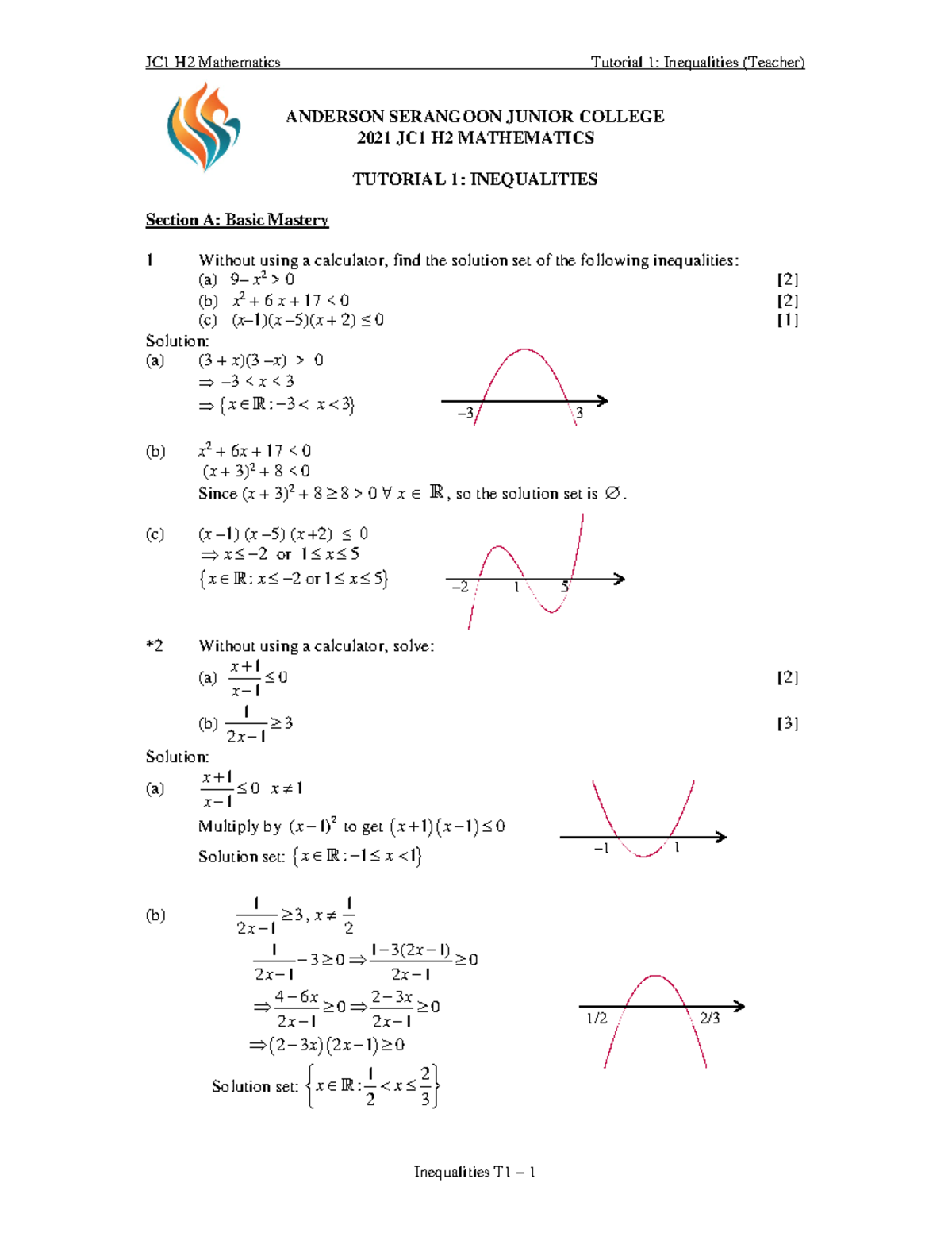 2021 T01 Inequalities Sol (ACD) - ANDERSON SERANGOON JUNIOR COLLEGE ...
