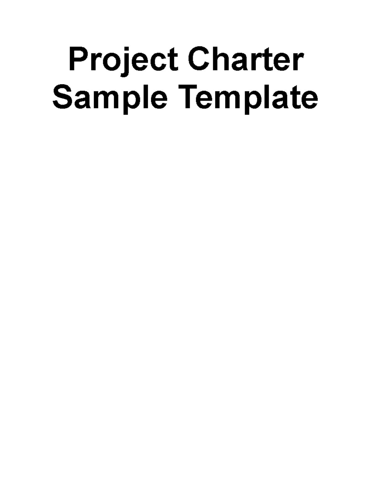 Project Charter Sample Template - Project Charter Sample Template ...