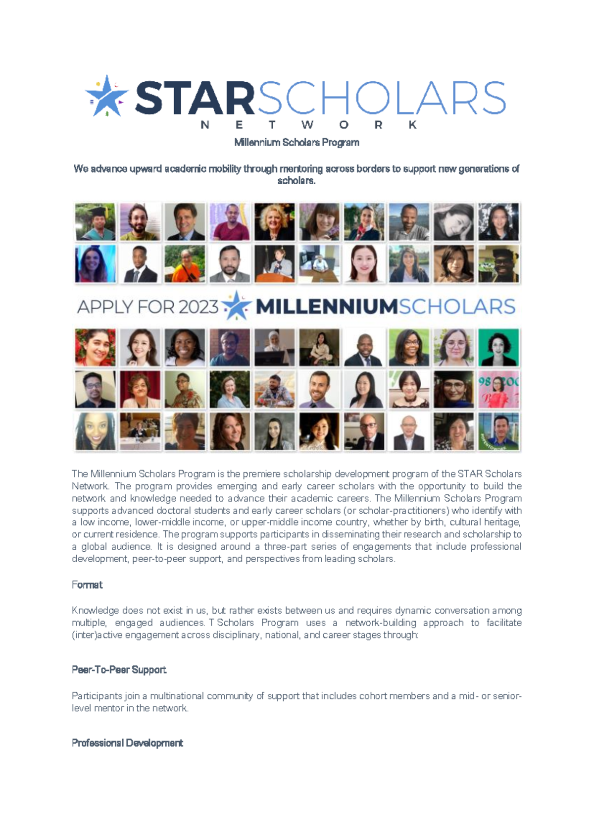 Millinuim-Scholars-program - Millennium Scholars Program We advance ...
