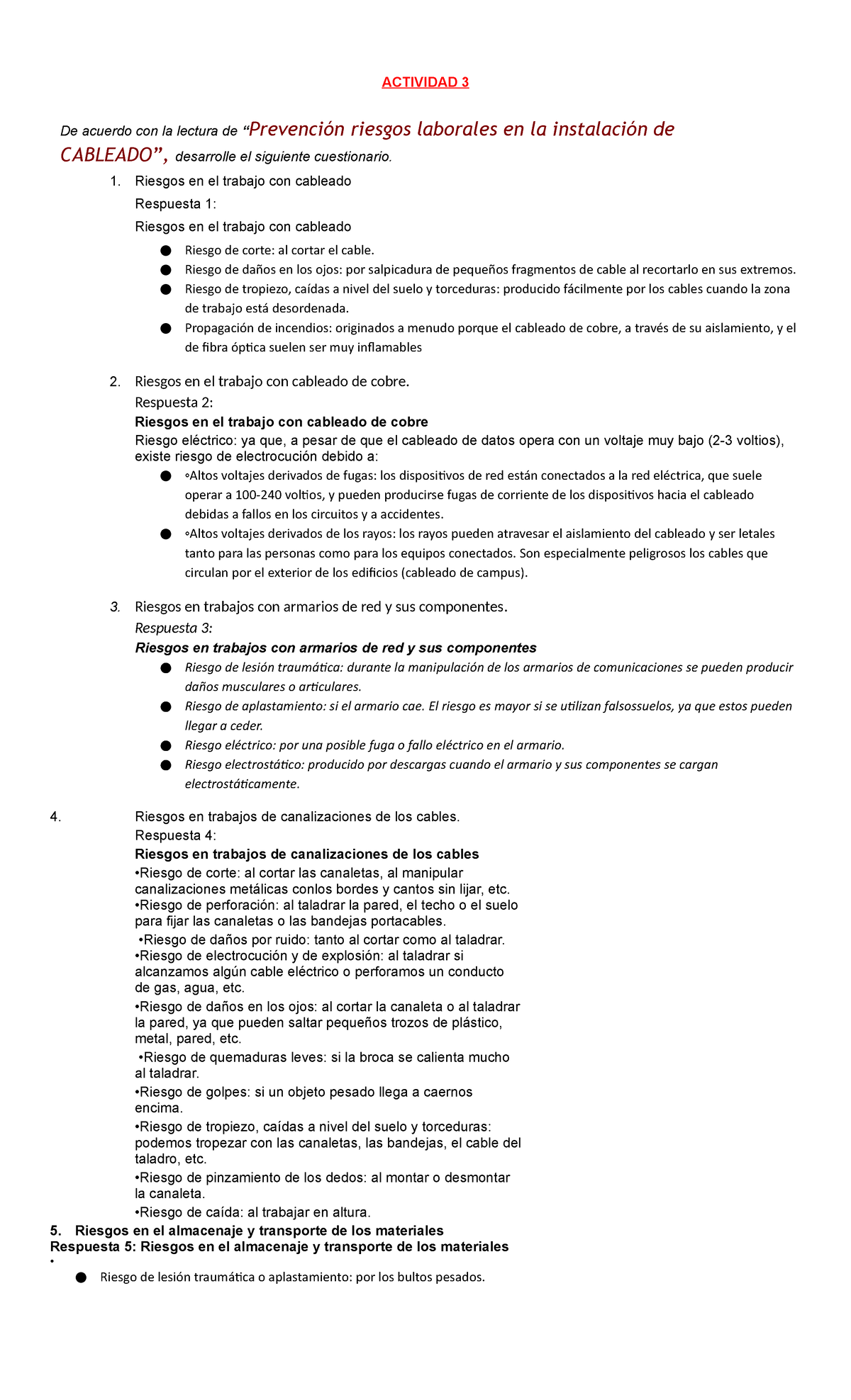 Salud ocupacional 3 p3 - estudiar - ACTIVIDAD 3 De acuerdo con la ...