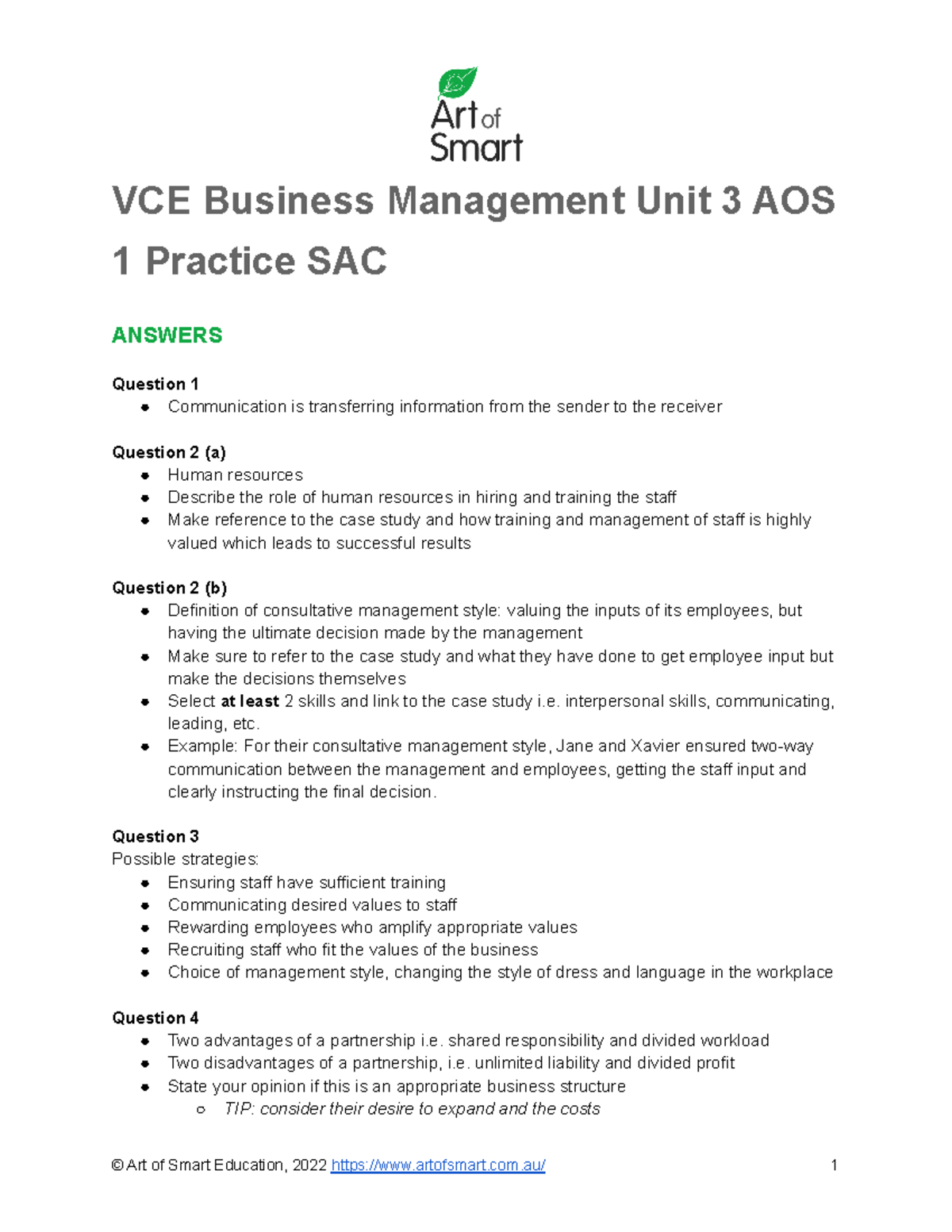 Answers to Practice SAC Business Management - VCE Business Management ...