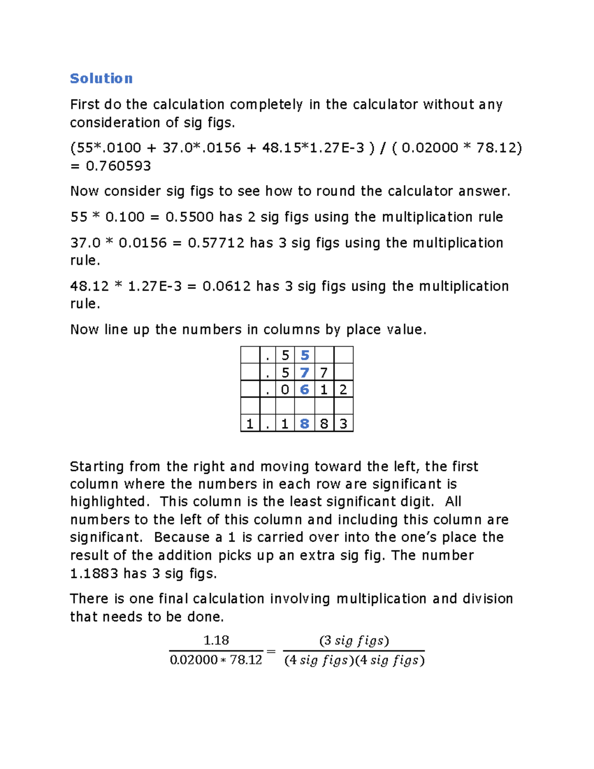 1 - Chap 1 Exam Review Formula (SF - Solution First do the calculation ...