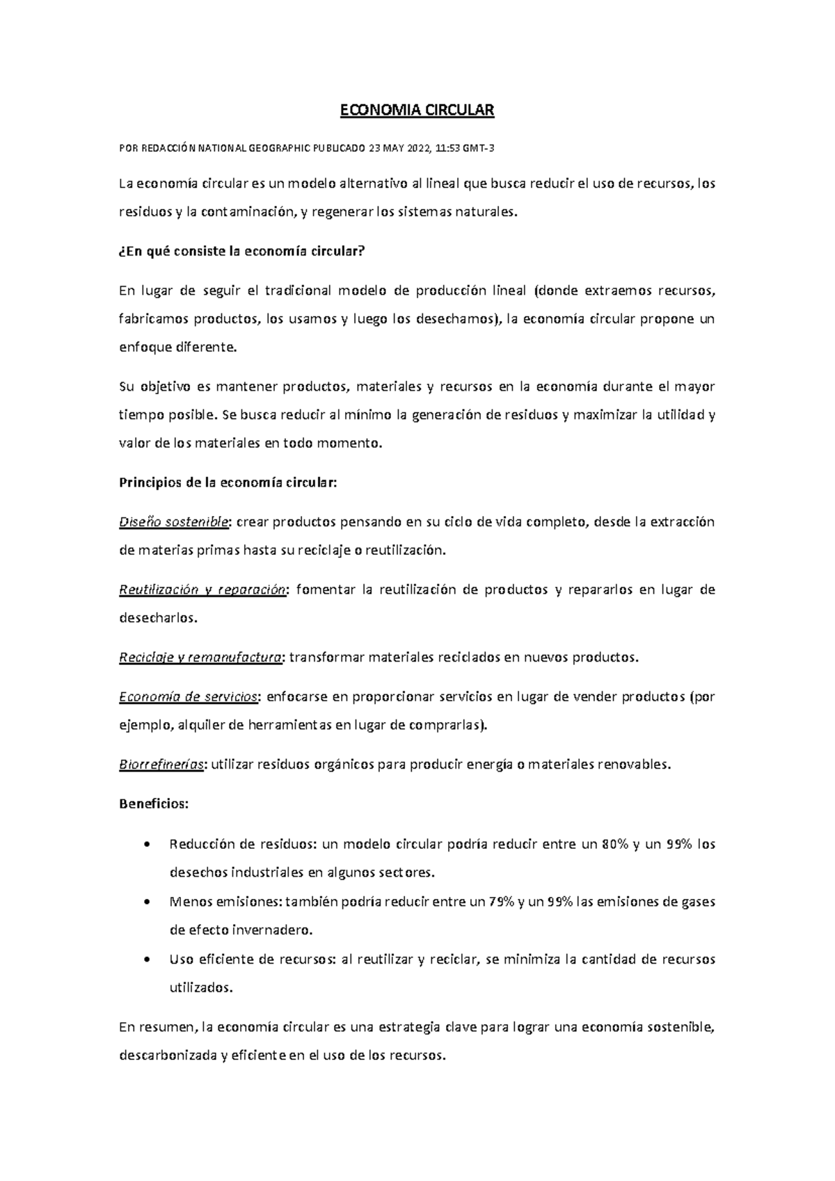 Economia Circular - ,.,., - ECONOMIA CIRCULAR POR REDACCIÓN NATIONAL ...