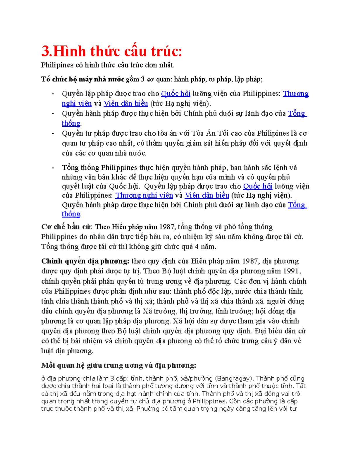 TIỂU-LUẬN-LLNN - sdfdf - 3ình thức cấu trúc: Philipines có hình thức ...
