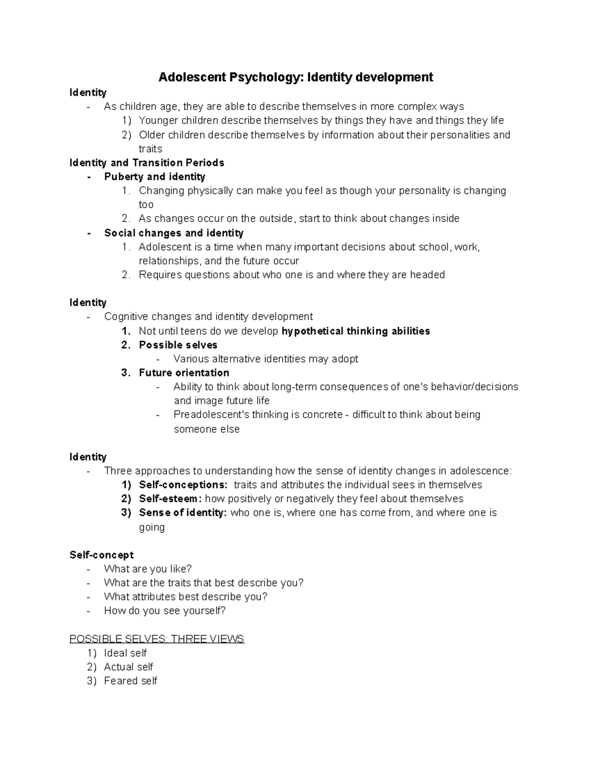 Adolescent - Identity - Dr. Coyle - Adolescent Psychology: Identity ...