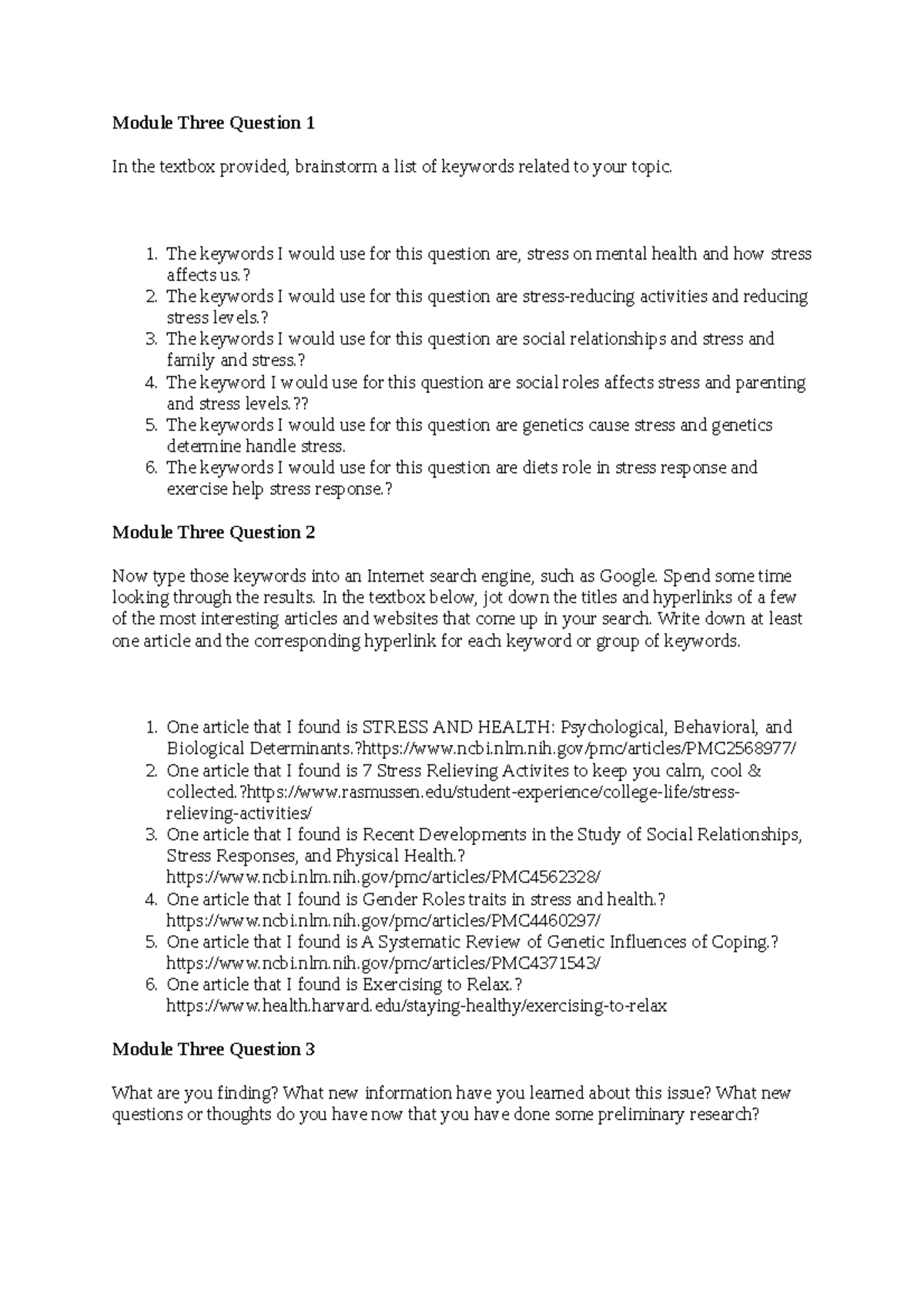 Module Three Short Responses Module Three Question 1 In The Textbox Provided Brainstorm A