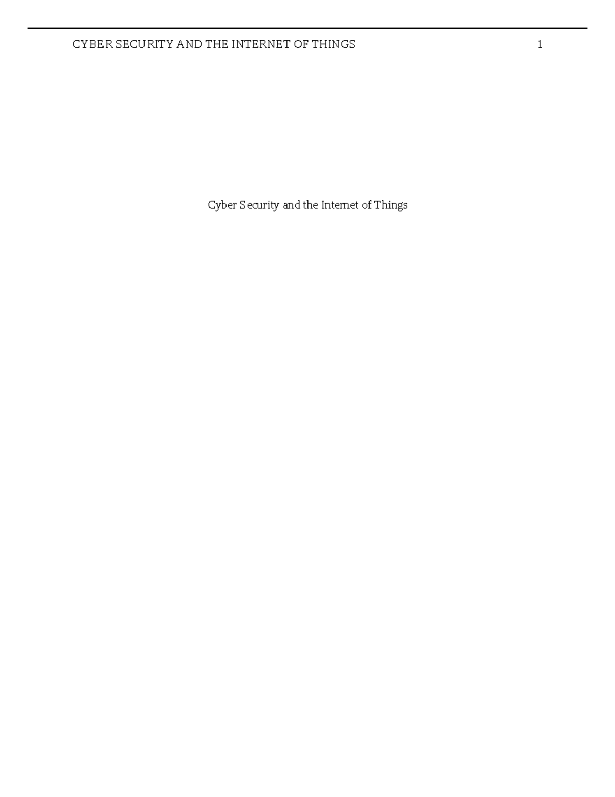 Cyber security and the internet of things - Cyber Security and the ...