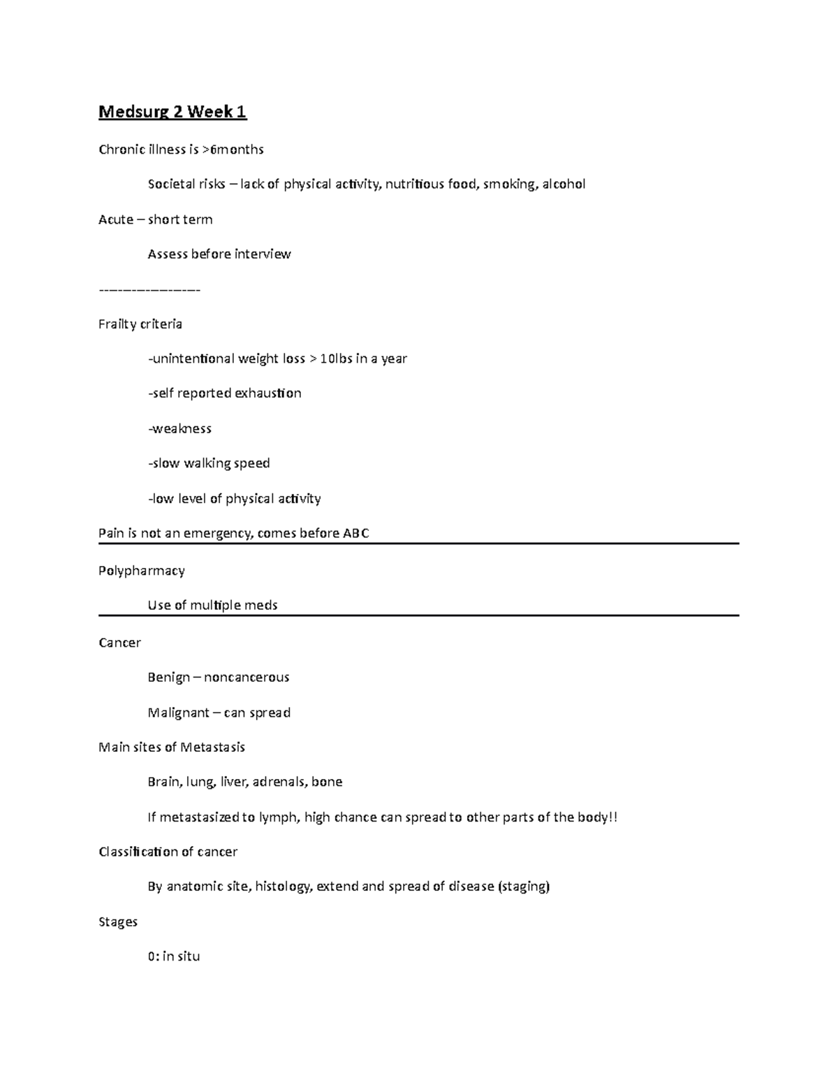 Medsurg 2notes - lecture notes - Medsurg 2 Week 1 Chronic illness is ...