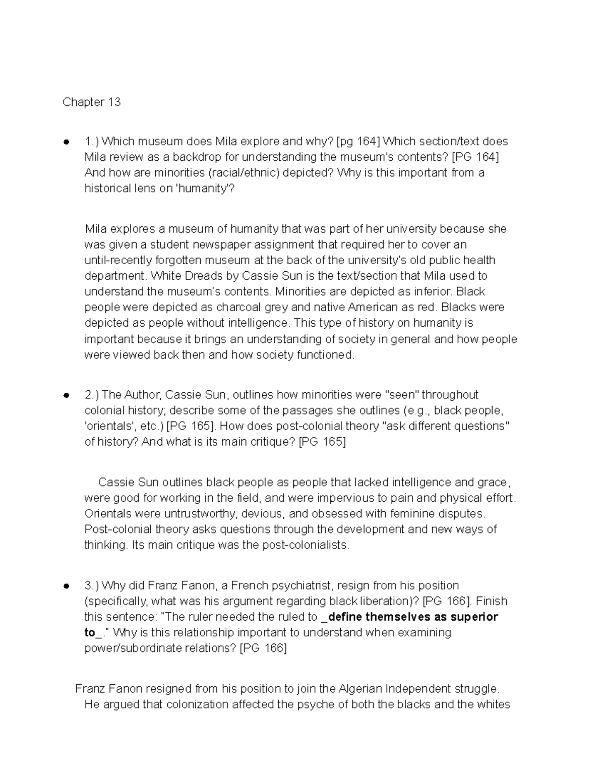 DWM chapter 13 - Chapter 13 1.) Which museum does Mila explore and why? [pg 164] Which - Studocu