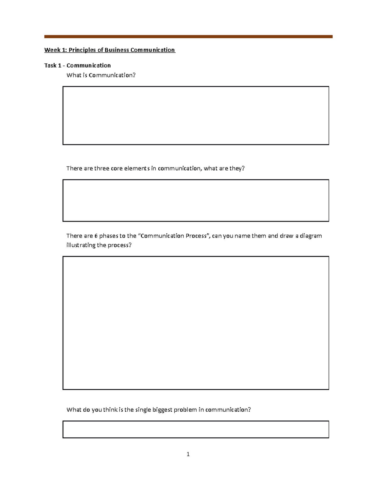 Week 1 Student Worksheet - Week 1: Principles of Business Communication ...