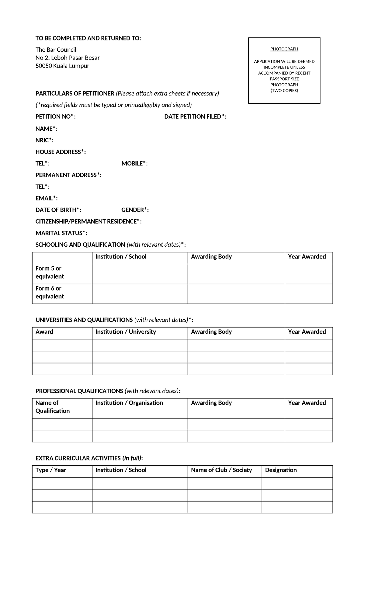 Particular Pupil Master form 1 - TO BE COMPLETED AND RETURNED TO: The ...