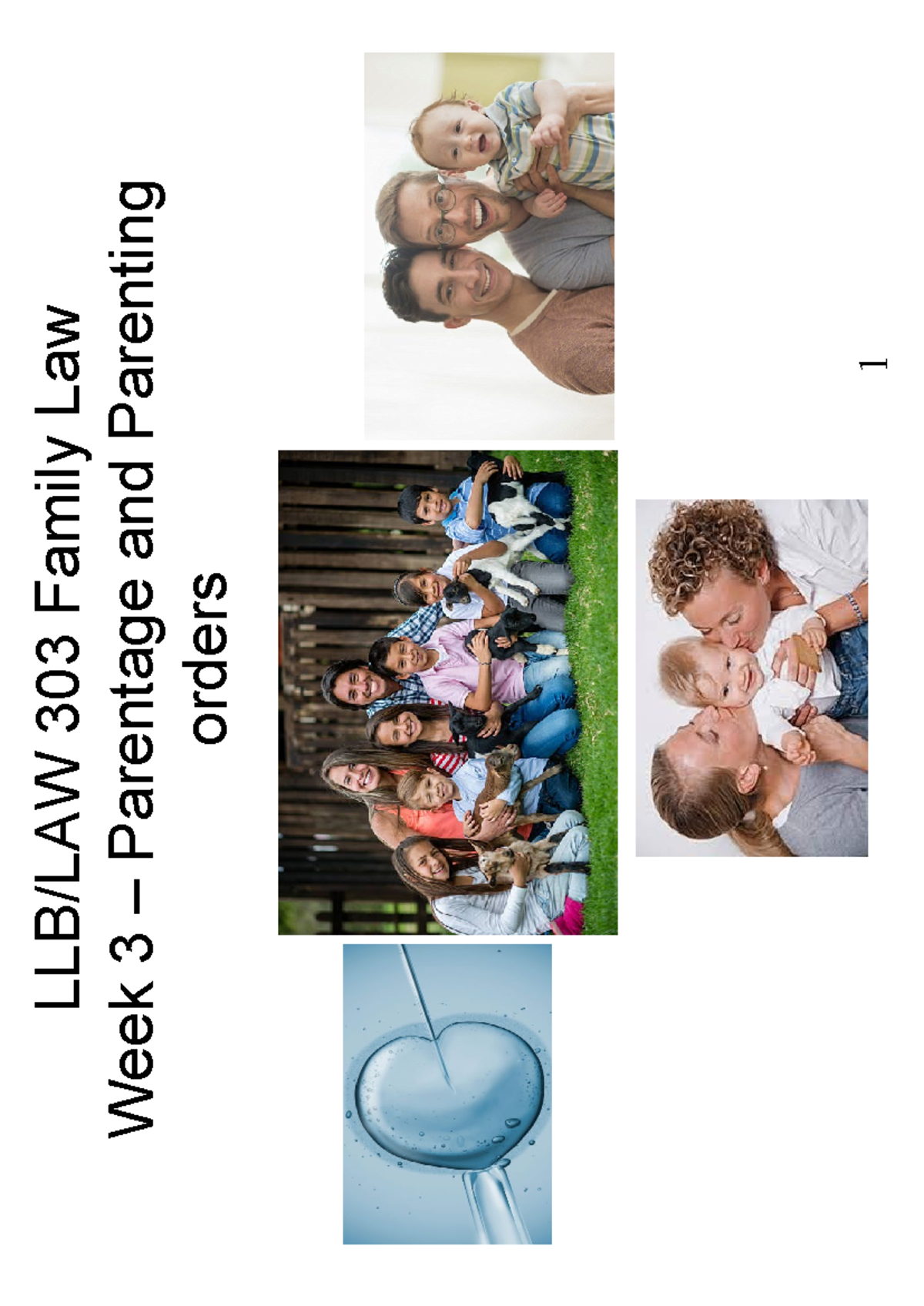 Week 3 slides - LLB/LAW 303 Family Law Week 3 – Parentage and Parenting ...