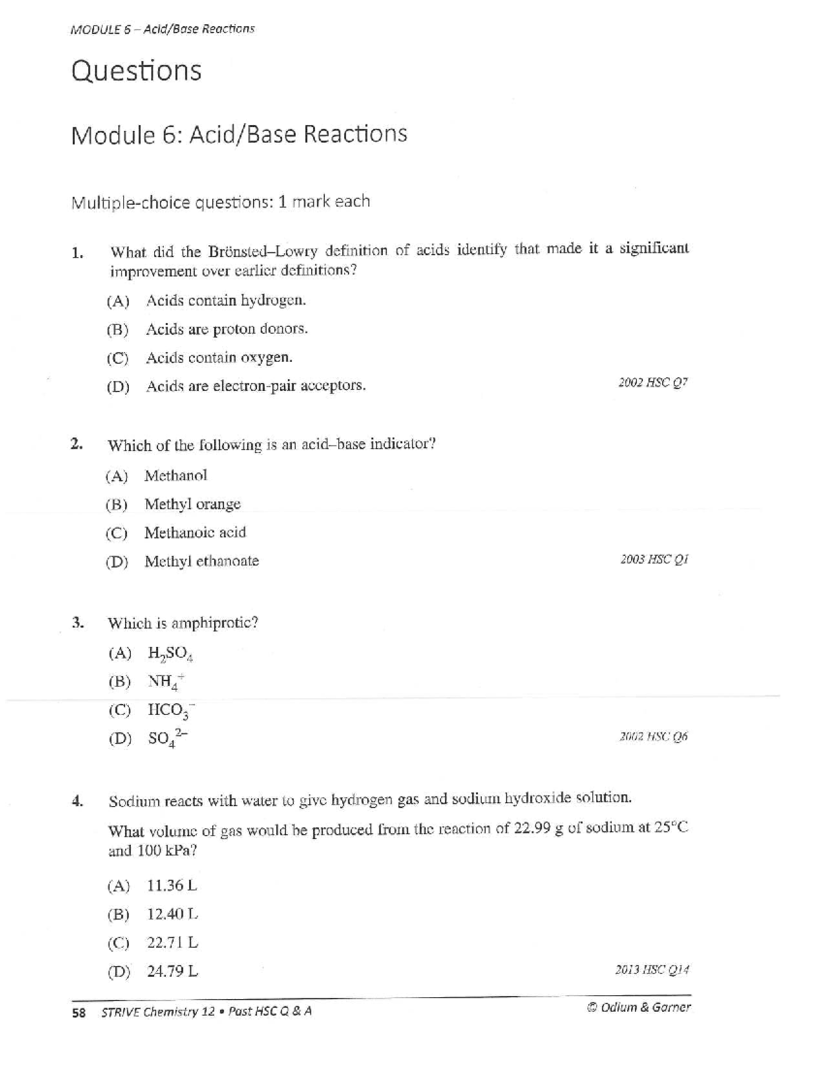 Module 6 Chemistry Question - Studocu