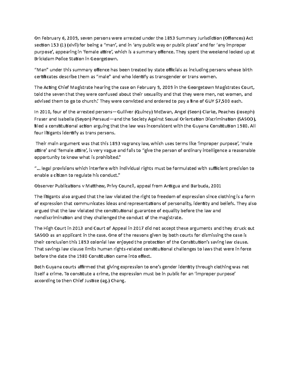 Case Note Facts - Helpful in learning to make case notes - On February ...