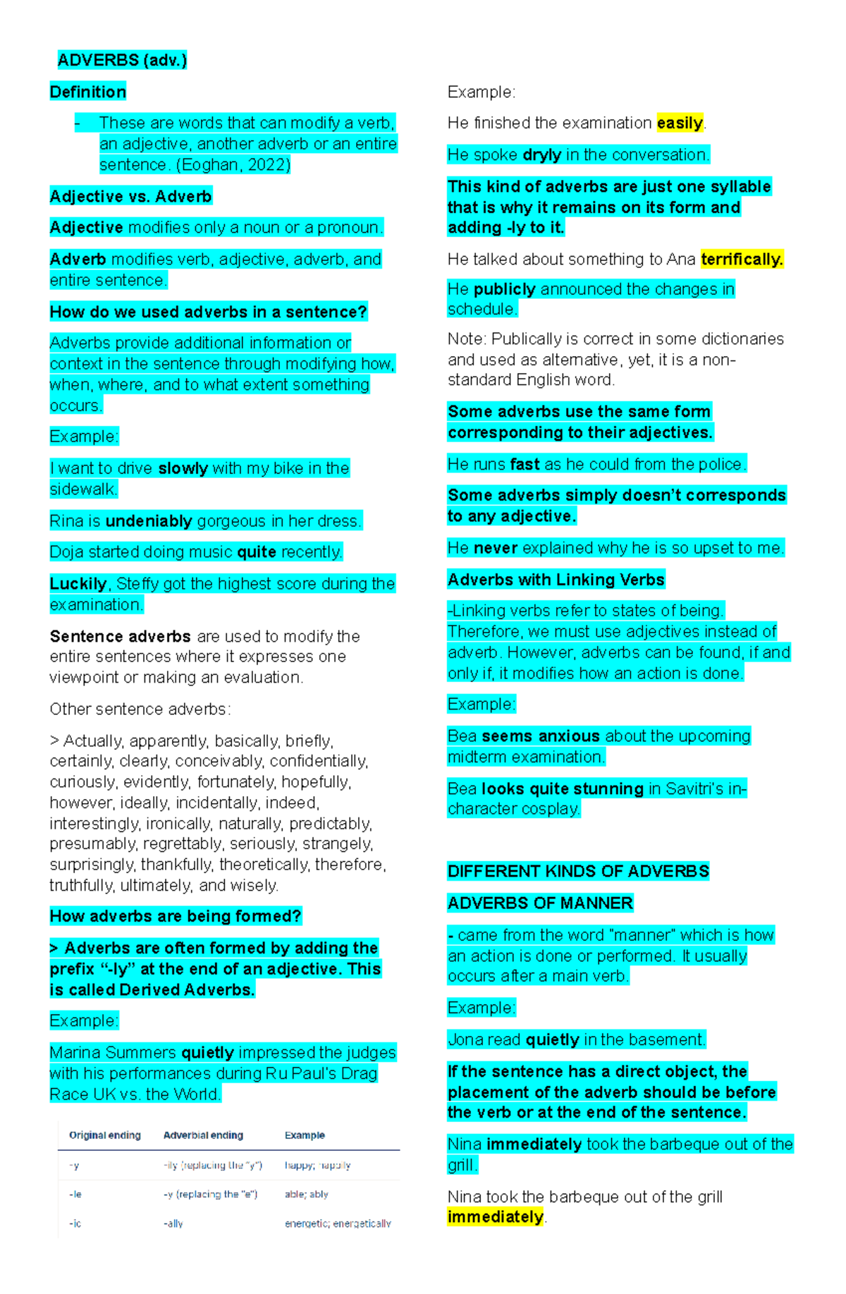 Adverb - ADVERBS (adv.) Definition These are words that can modify a ...