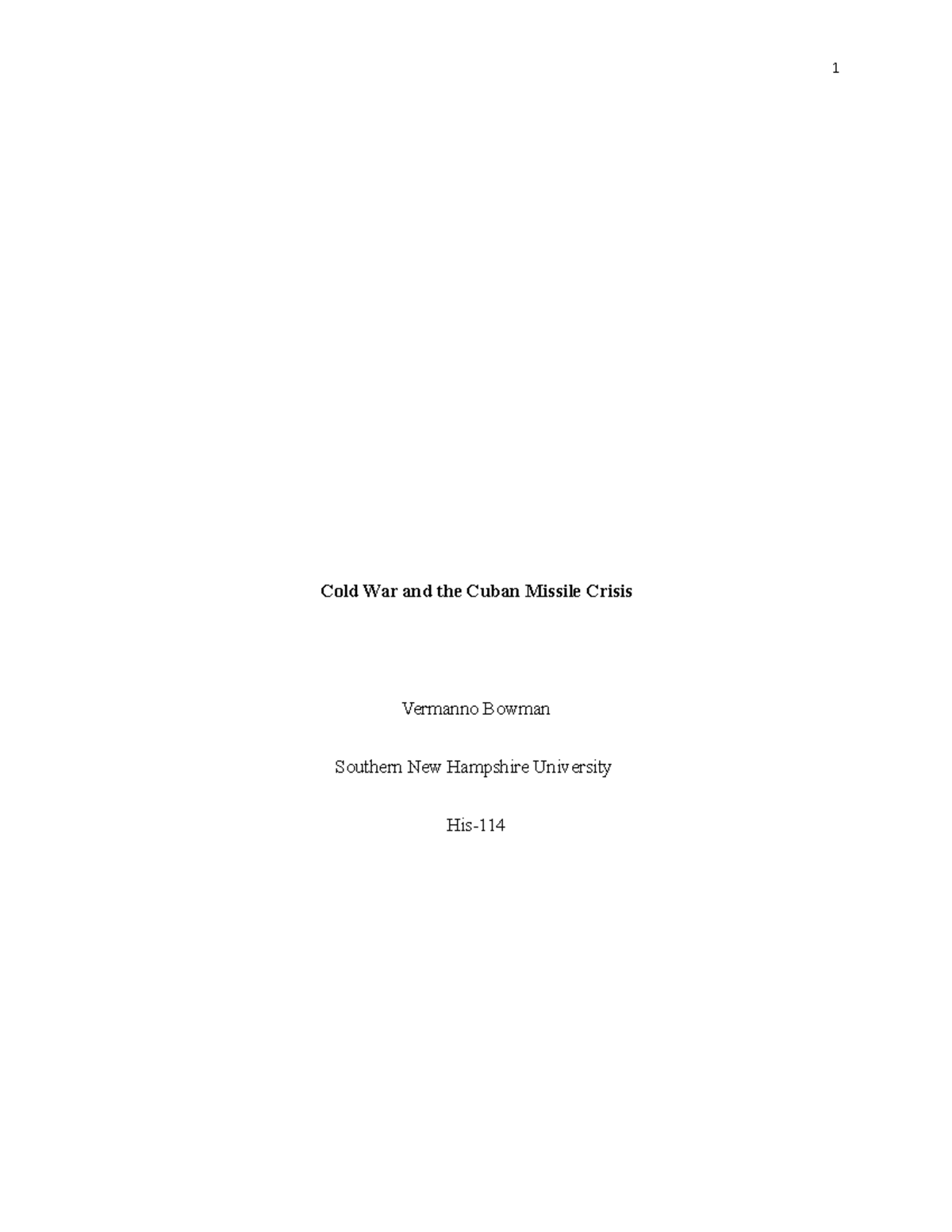 Cold War and the Cuban Missiles Crisis - Cold War and the Cuban Missile ...