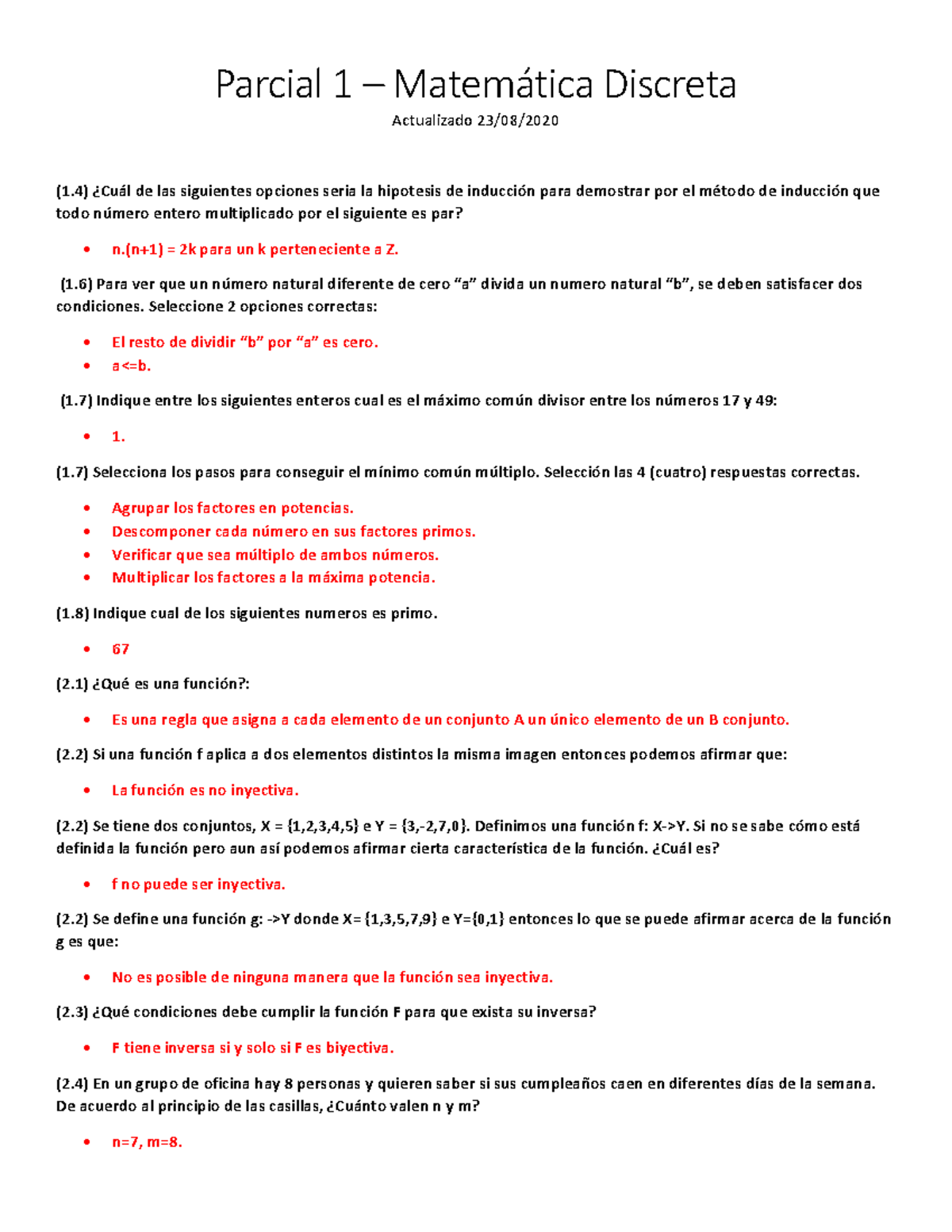 Parcial 1 - Warning: TT: undefined function: 32 Parcial 1 – Matemática Discreta Actualizado 23 ...