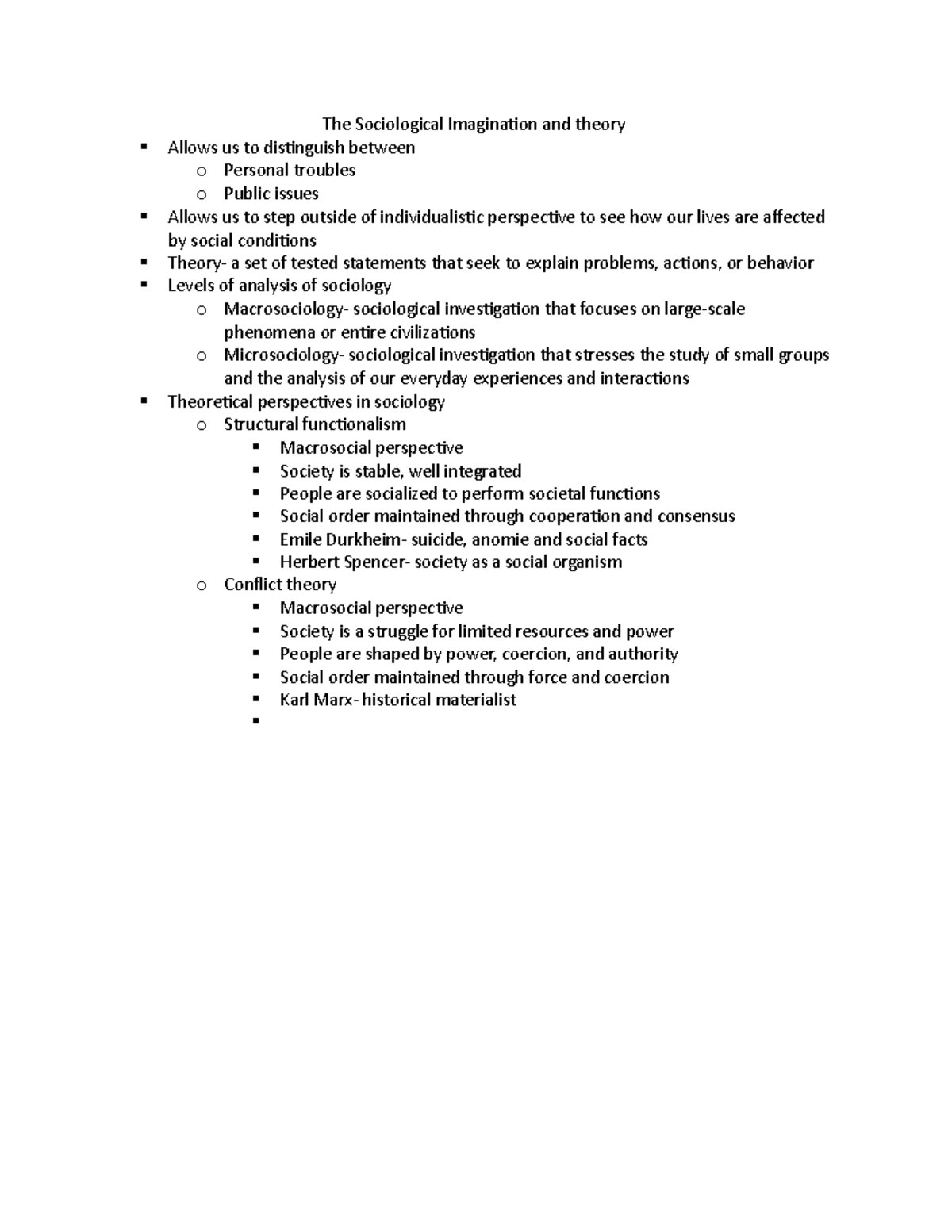 The Sociological Imagination and theory - Studocu