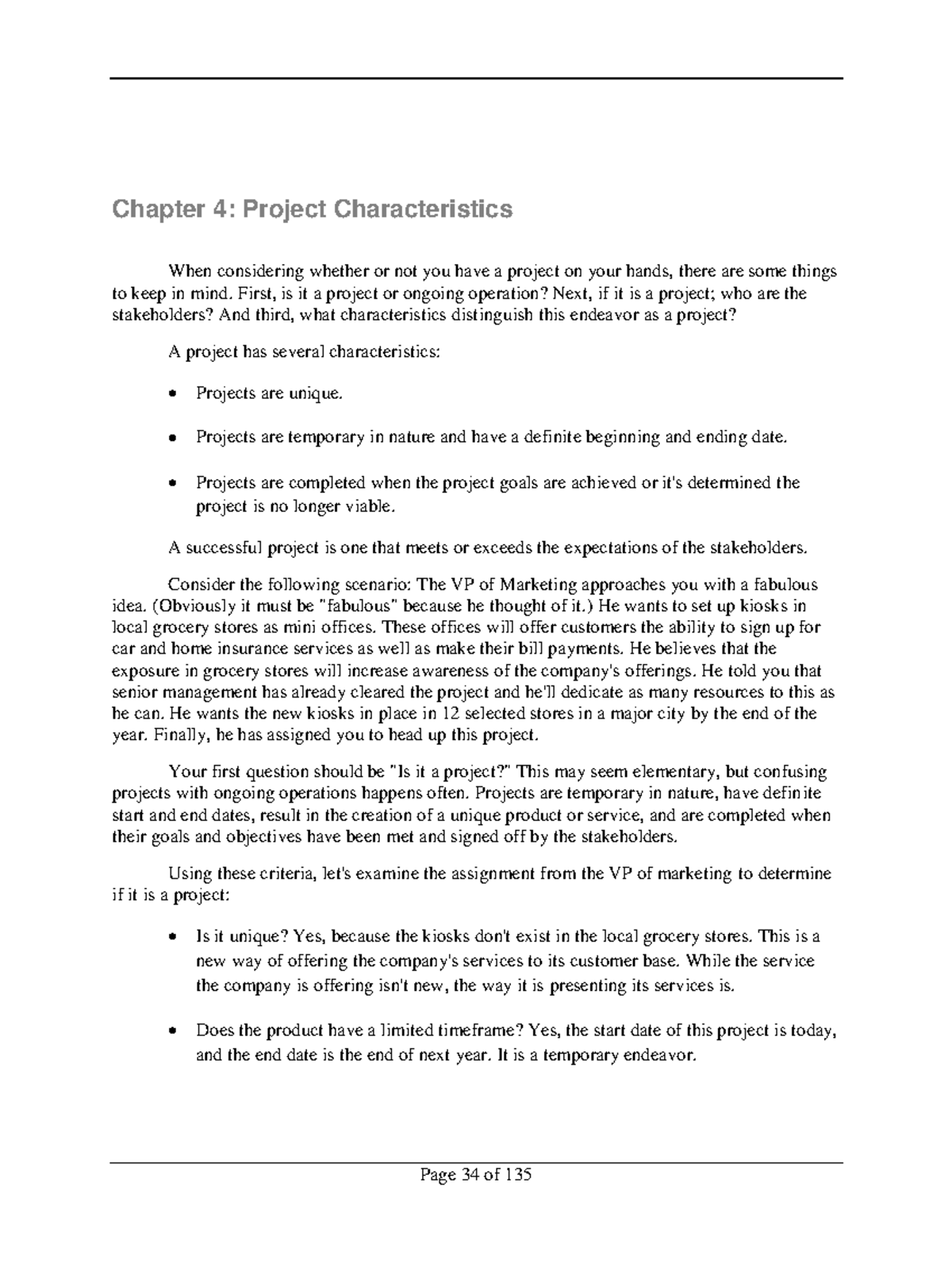 Chapter 4 project characteristics - Chapter 4: Project Characteristics ...