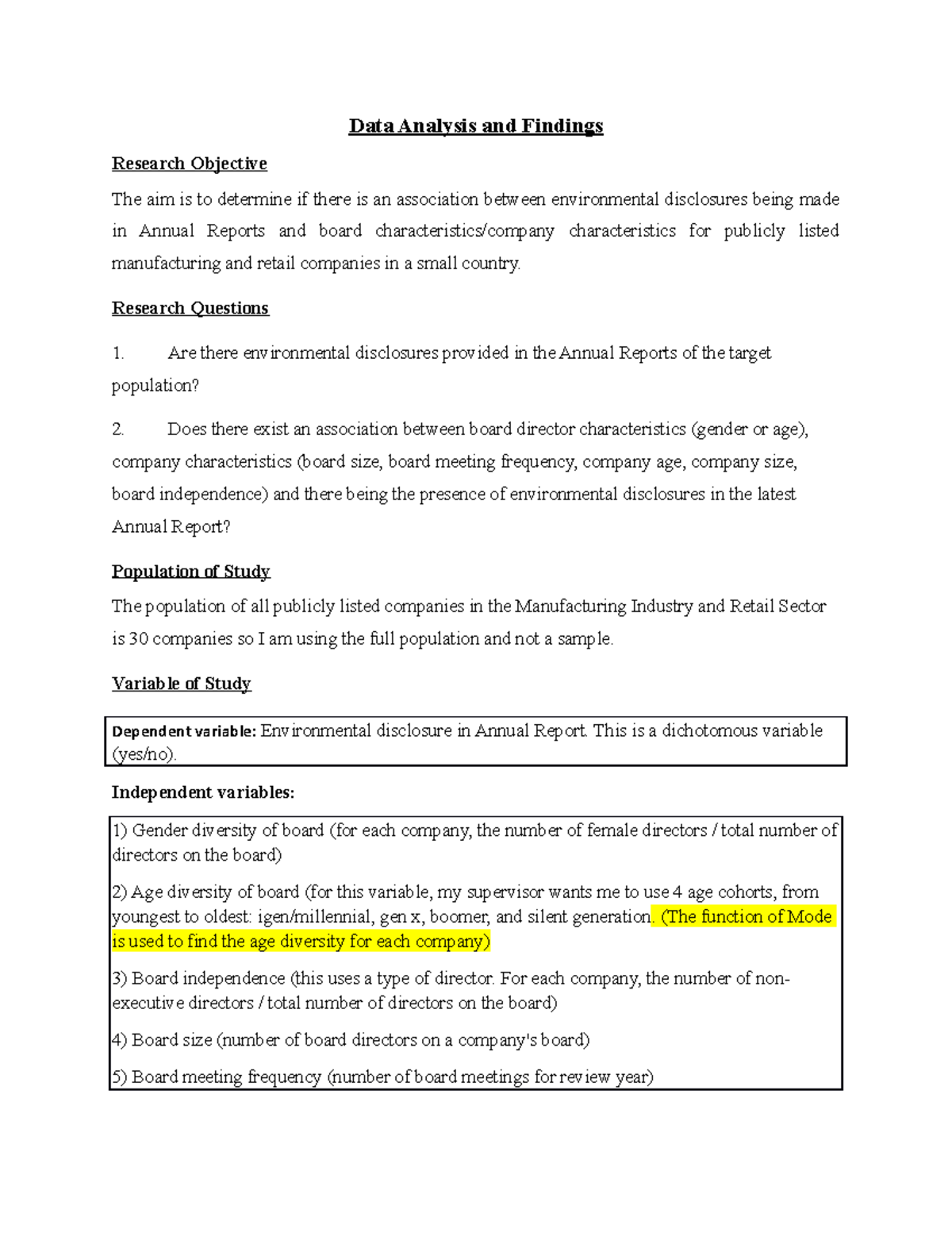 Data Analysis and Findings - Data Analysis and Findings Research ...