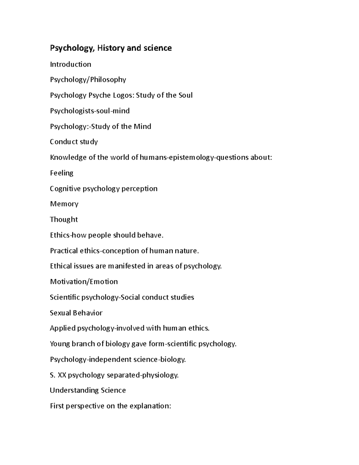 Psychology History and science - Psychology, History and science ...