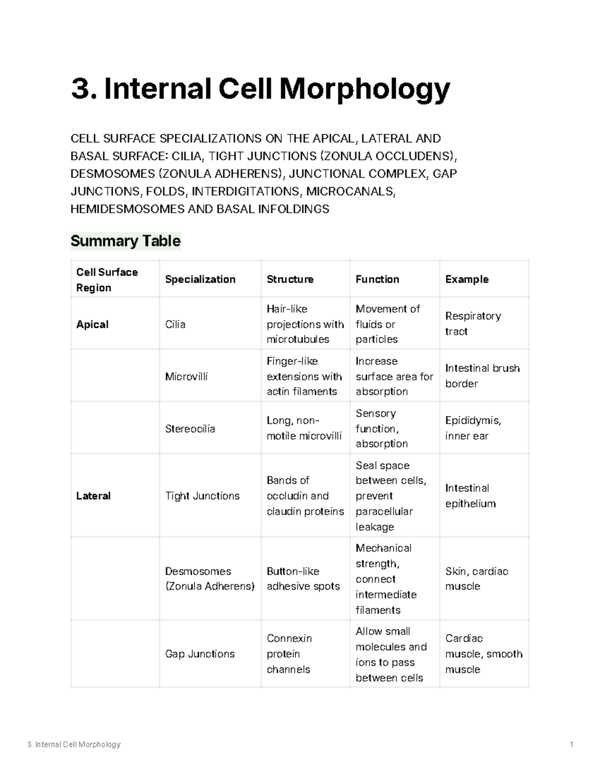 Internal cell morpho - Cytology sem 3 - 3. Internal Cell Morphology ...