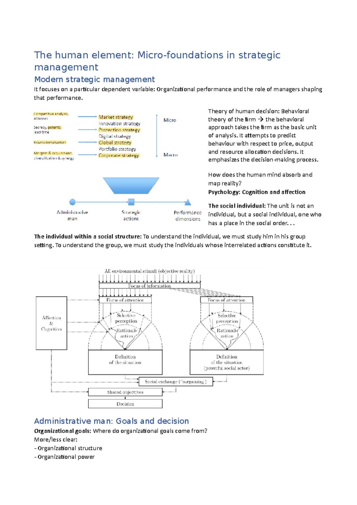 Lecture 1-MAN - Administrative man - The human element: Micro ...
