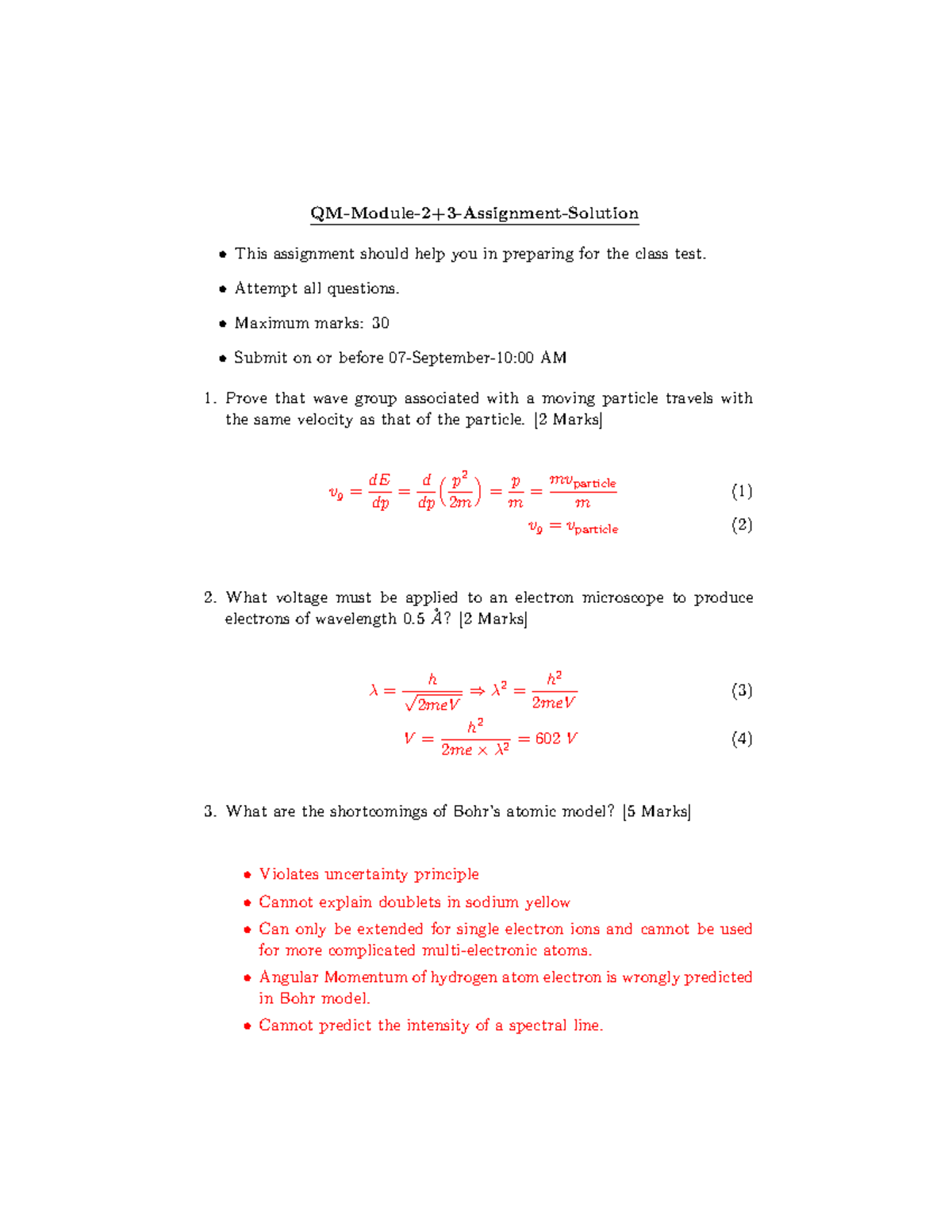 QM Module 2+3 Assignment 2 Solution - QM-Module-2+3-Assignment-Solution This assignment should ...