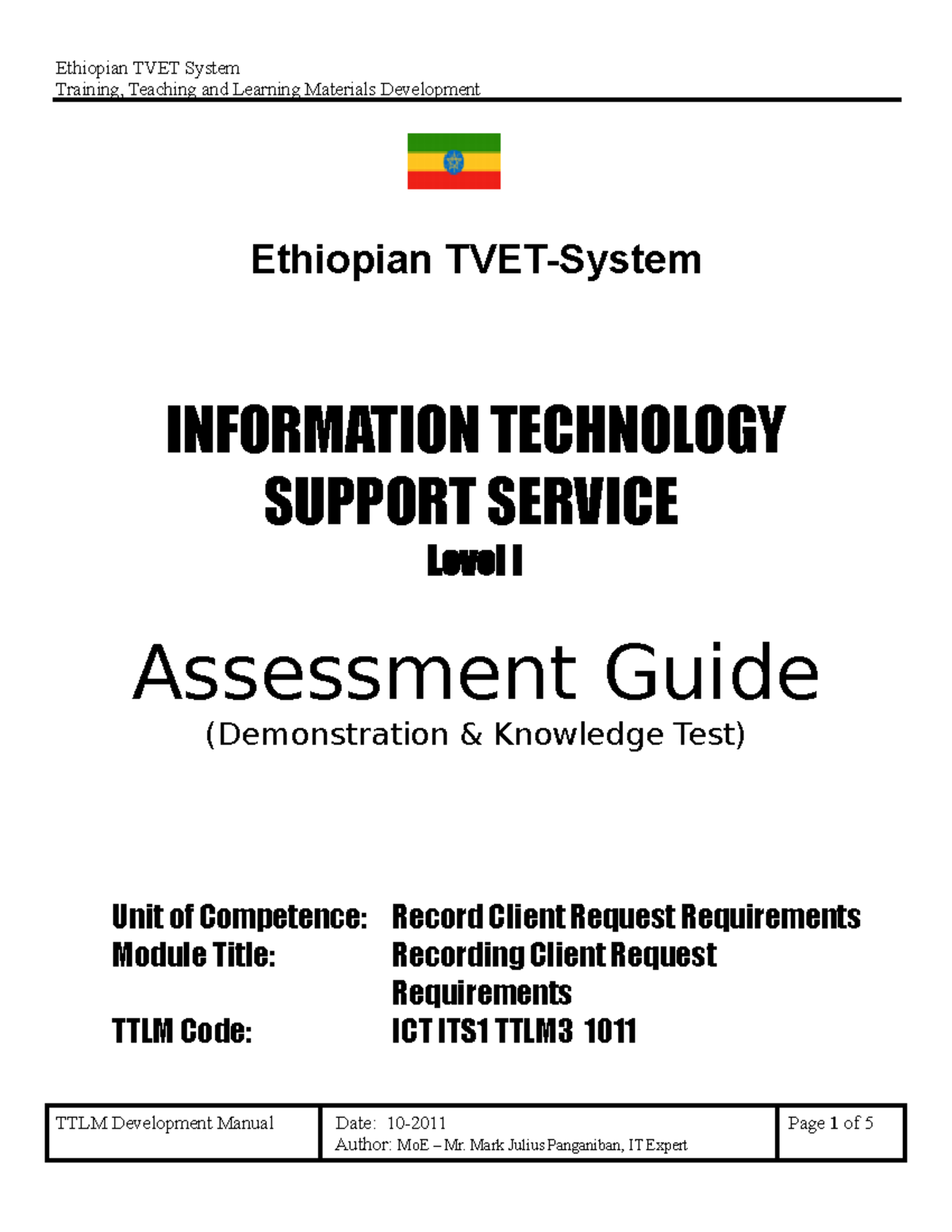 Assessment Guide - Yes - Training, Teaching and Learning Materials ...