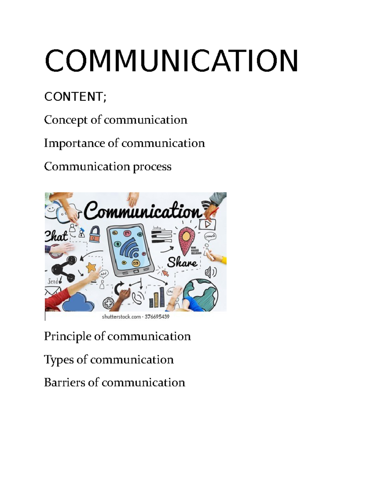 Communication - Powerpoint - COMMUNICATION CONTENT; Concept of ...