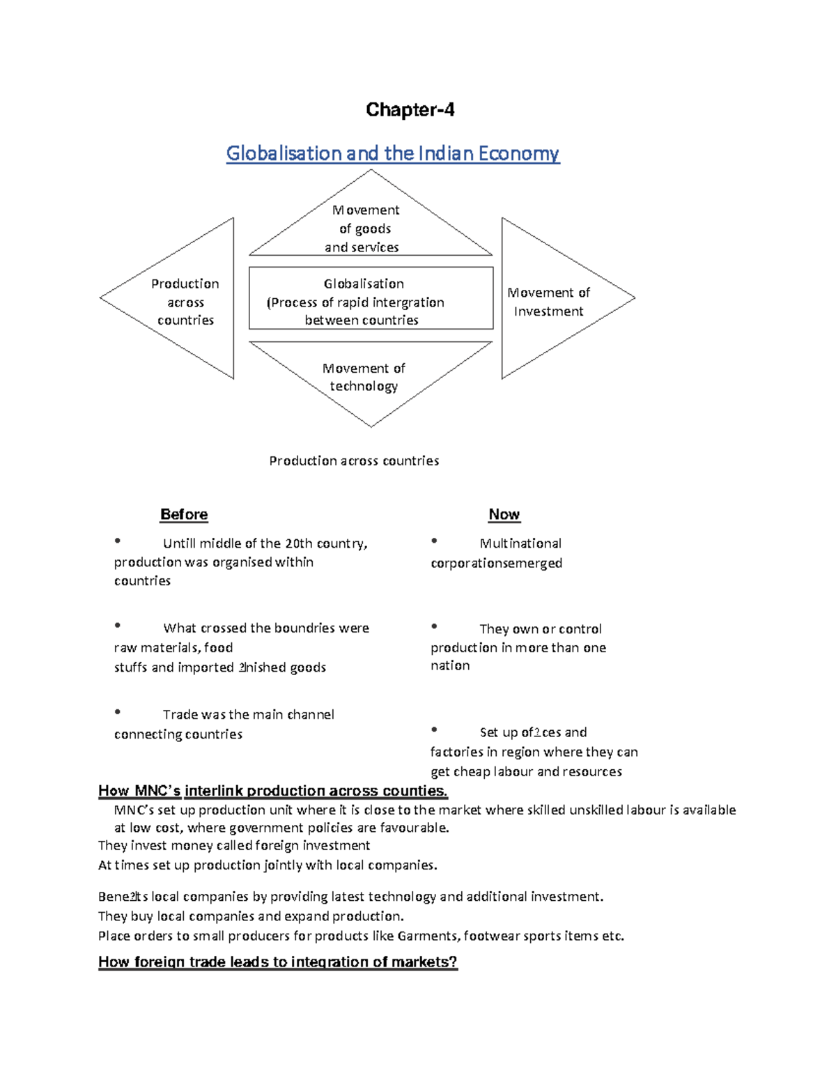 Globalisation and the Indian economy - Chapter- Globalisation and the ...