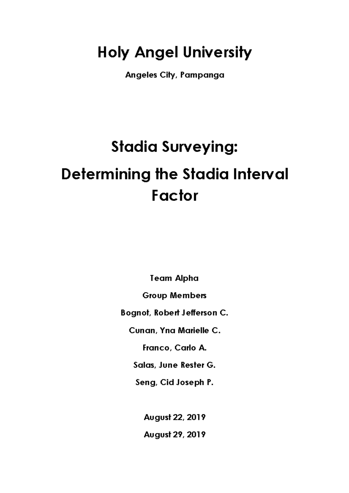 Pdfcoffee - MKJGFDHGVC - Holy Angel University Angeles City, Pampanga ...