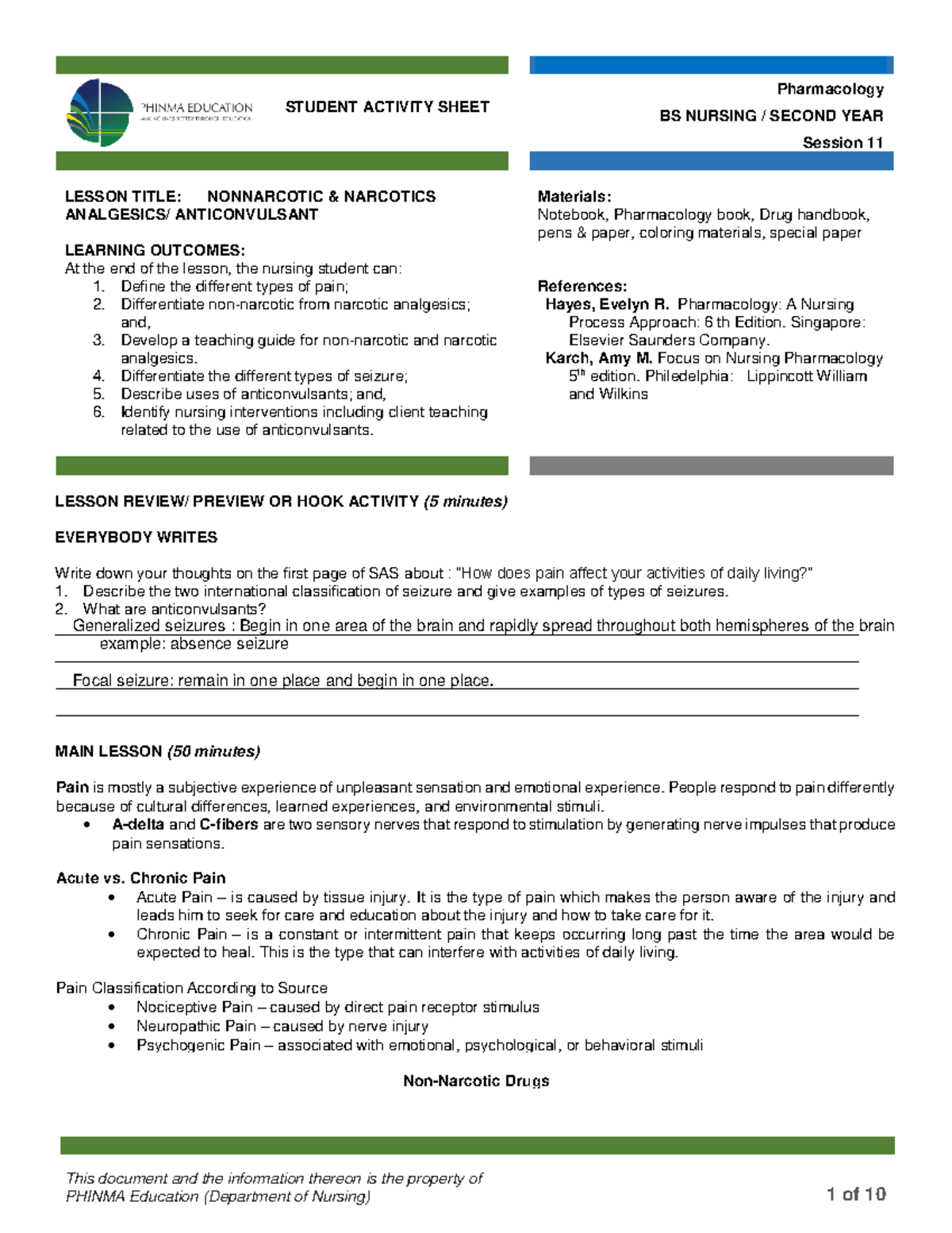 HES 005 Session 11 SAS - ada - This document and the information ...