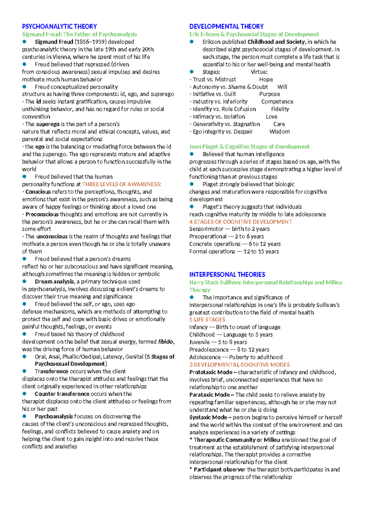 Psych-midterms - psych - PSYCHOANALYTIC THEORY Sigmund Freud: The ...