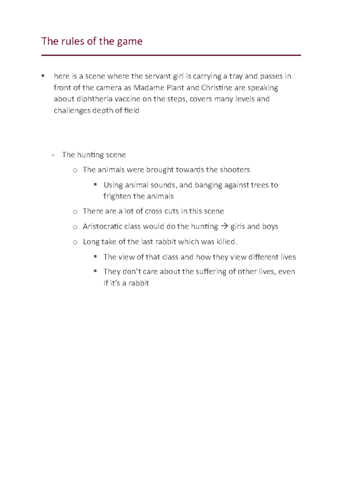 The rules of the game - Movie notes - The rules of the game here is a ...