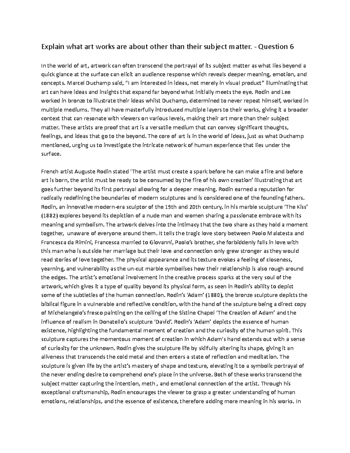 Year 11 - Visual Arts Artist Research Essay - Explain what art works ...