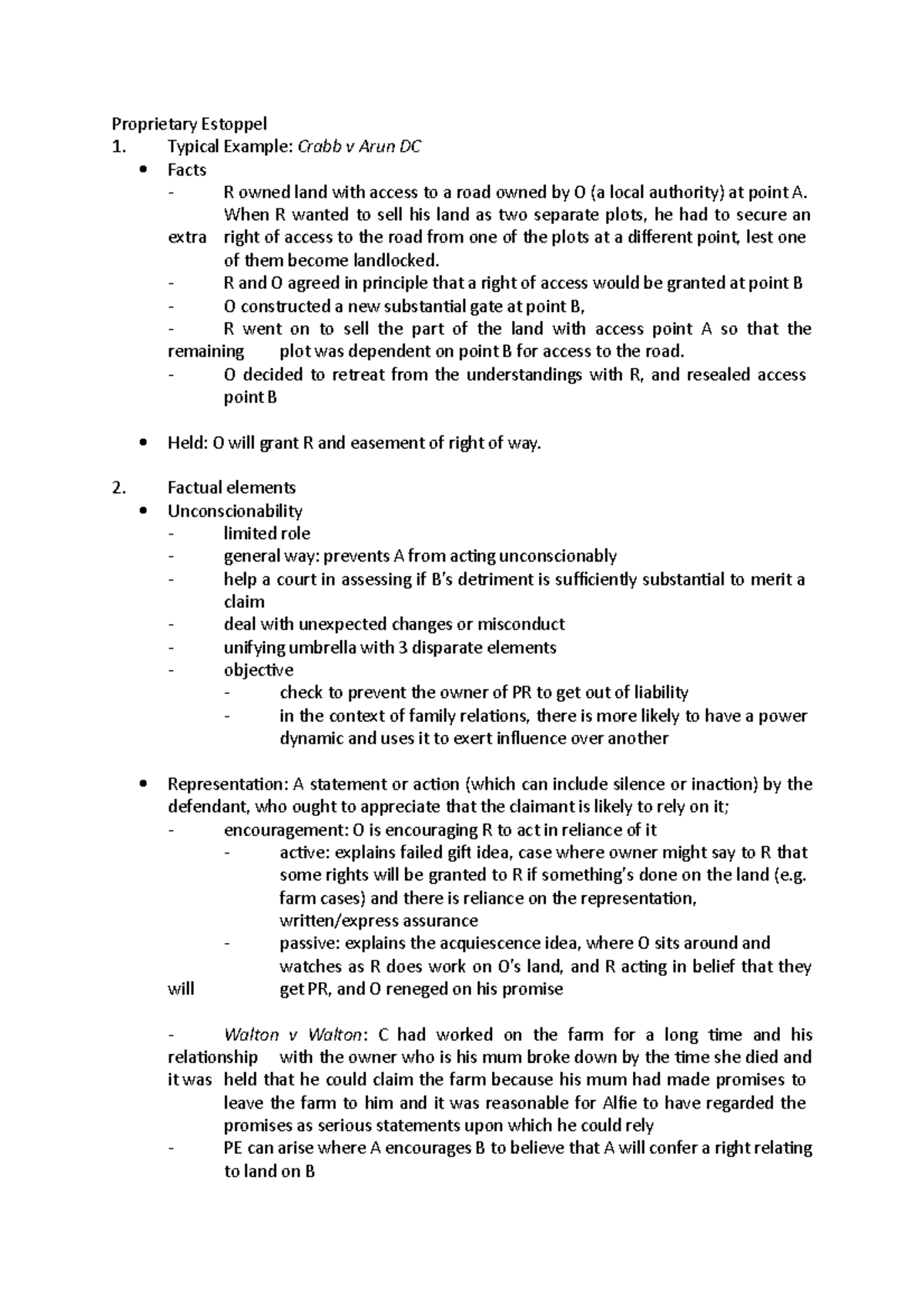 Proprietary Estoppel - Lecture notes + personal notes - Proprietary ...
