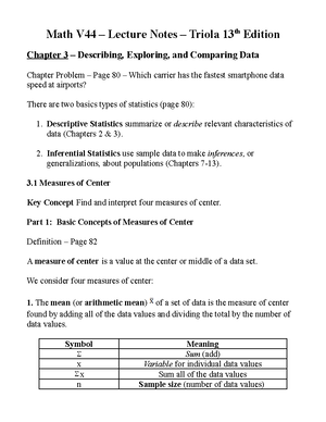 Chapter 3 Notes 13th Ed - Section 3.2 - 3 Measures of Variation Key ...