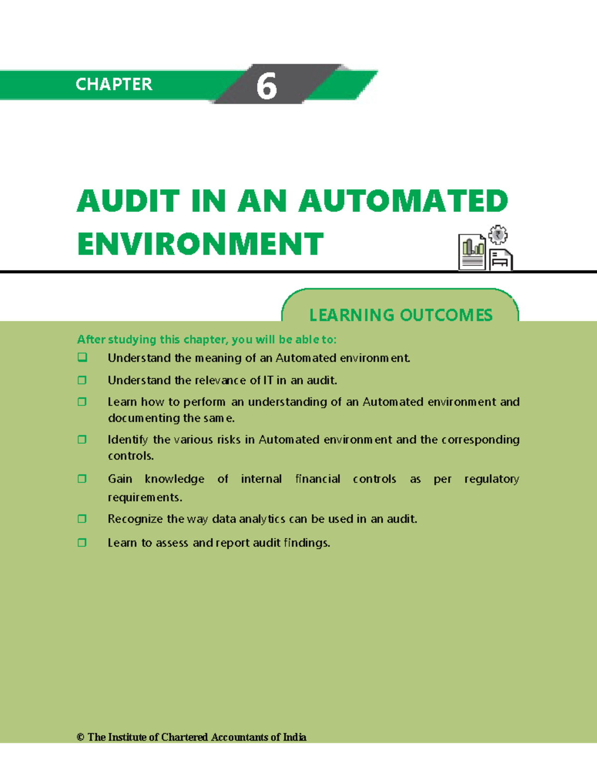 Chapter 6 - Audit in an automated environment - LEARNING OUTCOMES AUDIT ...
