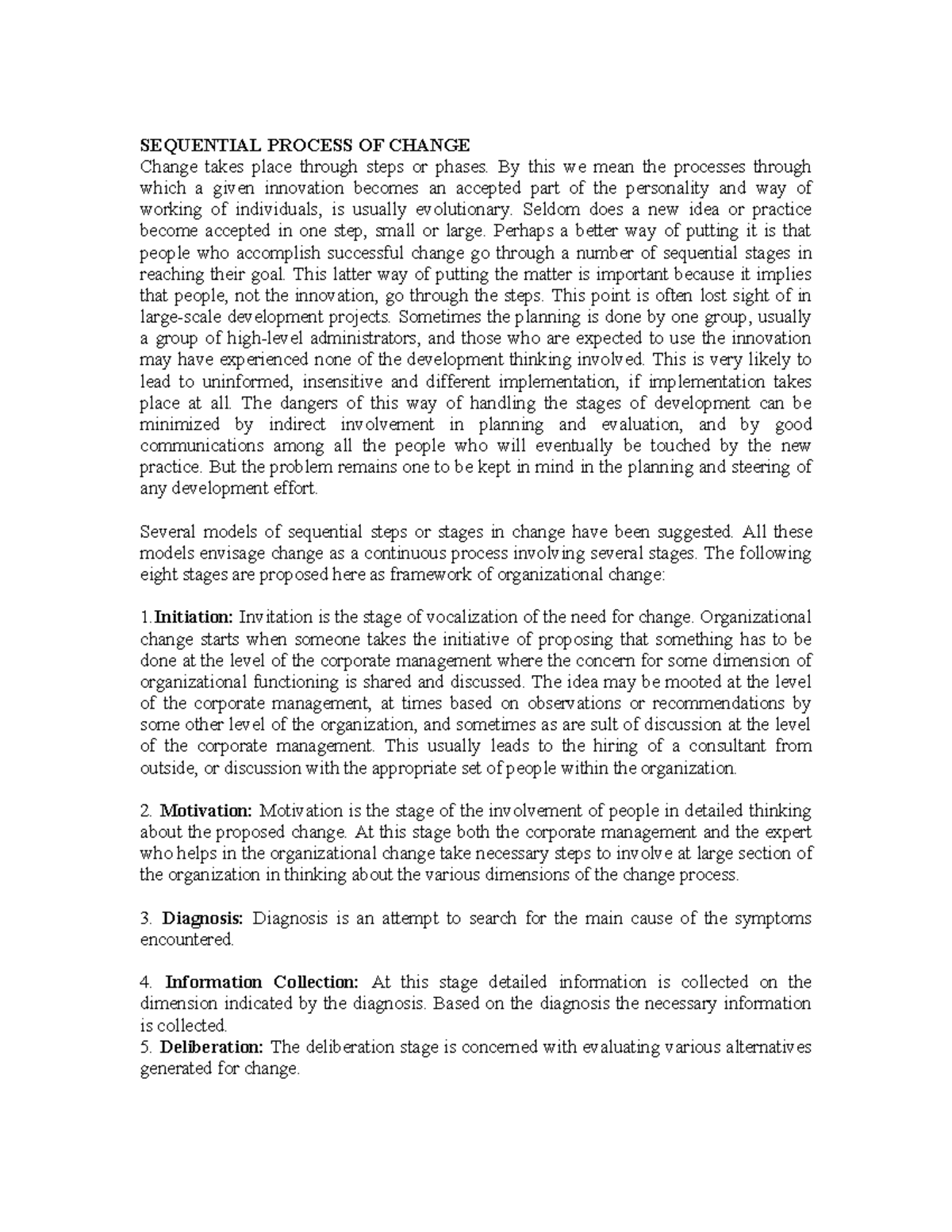 Career Development: Theory And Practice-4 - SEQUENTIAL PROCESS OF ...